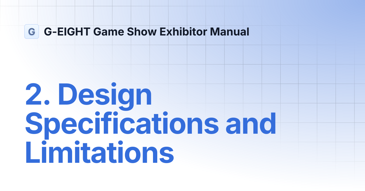2. Design Specifications and Limitations | Booth Construction and ...