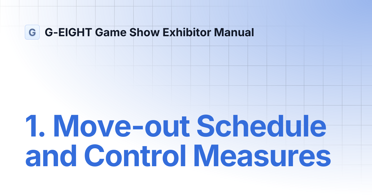 1. Move-out Schedule and Control Measures | Pre-Event Preparation and ...
